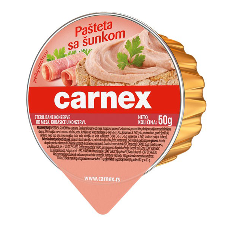 Pašteta šunka 50 g CARNEX - PerSu Online Shop