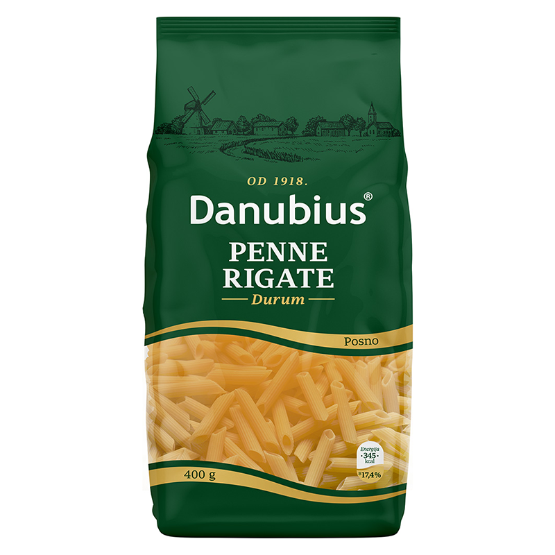Testenina Penne integralna 400 g DANUBIUS - PerSu Online Shop